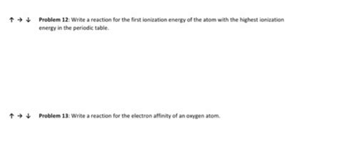 Solved Write A Reaction For The First Ionization Energy Of