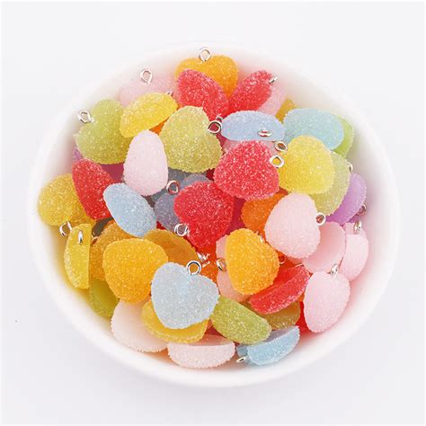 Badu Bg 10 бр Цветни меки бонбони във формата на сърце Сладки