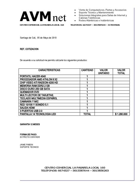 Ejemplo De Cotizacion De Taller Mecanico Scribdcom Formato De Cotizaci