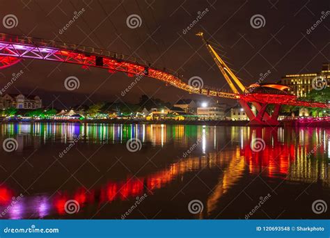 Darul Hana Bridge Kuching Waterfront Editorial Stock Photo Image Of