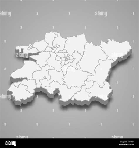 Mapa 3d De La Provincia De Jeolla Del Norte Es Una Región De Corea Del