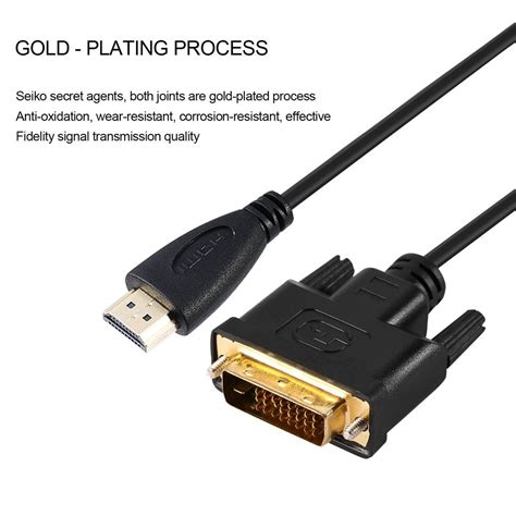 Leshp Zwart 3 5Meter Hdmi Naar Dvi Monitor Kabel H Grandado