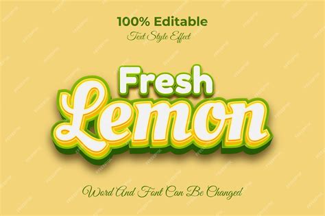 Premium Vector Fresh Lemon Editable Text Effect Template