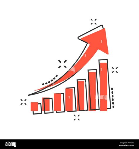 Cartoon Vector Icône Graphique De Croissance Dans Le Style Comique