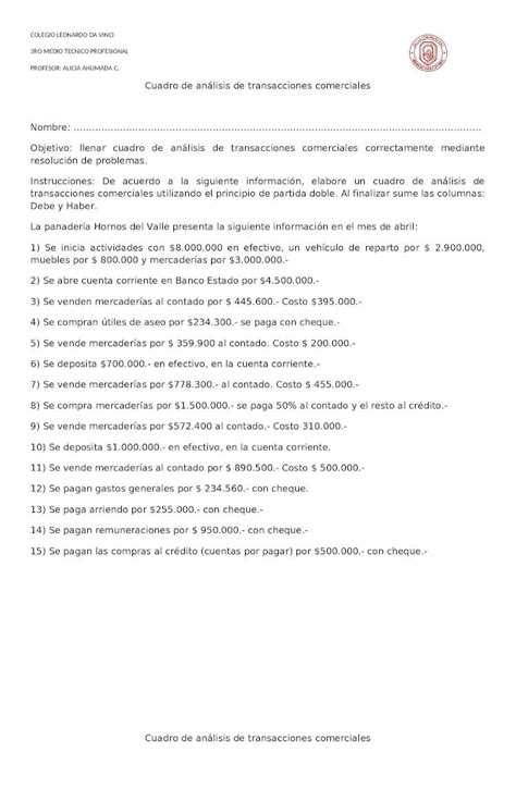 Docx Ejercicio Cuadro De Analisis 2 Dokumentips