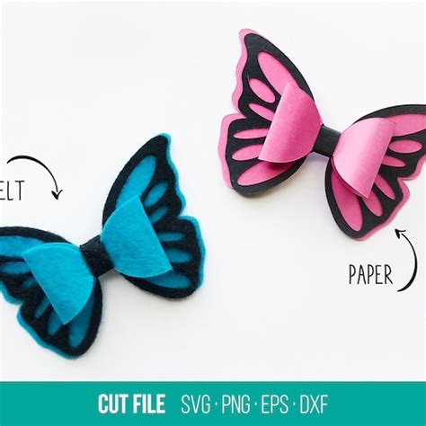 Pinch Butterfly Hair Bow Template Tutorial SVG Cut File PDF Etsy