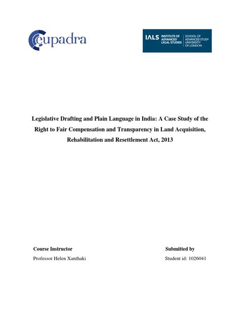 Plain Language In Indian Legislative Drafting Pdf Eminent Domain