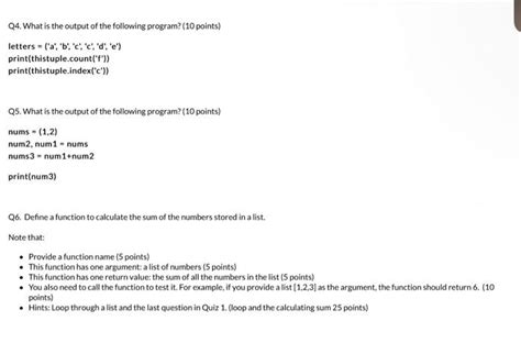 Solved Q4 What Is The Output Of The Following Program 10
