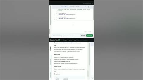 Hackerrank Python Sets Symmetric Difference Coding