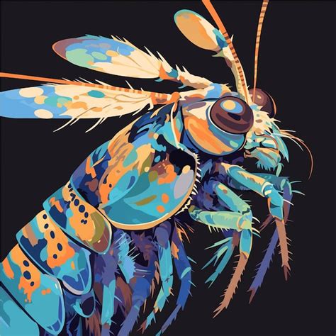 Premium Vector Peacock Mantis Shrimp Displaying Its Colors