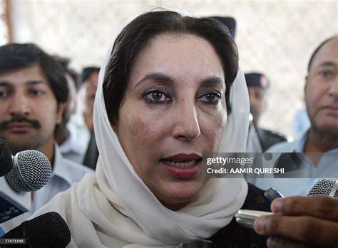 Former Pakistani Prime Minister Benazir Bhutto Speaks With Media