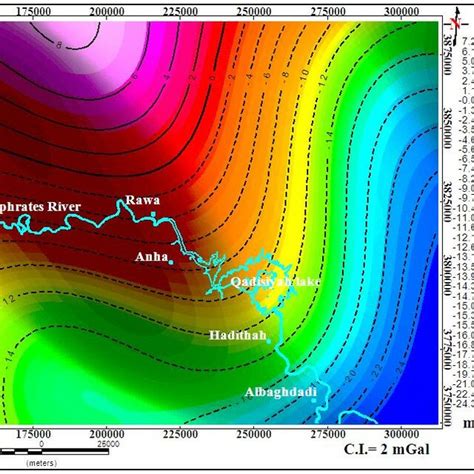 Gravity Map Of Study Area After Applied High Pass Filter With Cut Off