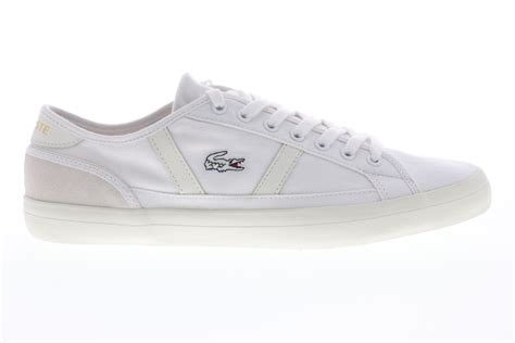 Lacoste Sideline 119 1 Cma Mens White Canvas Low Top Lace Up Sneakers