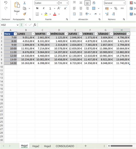 consolidar varias tablas en una hoja con typescript excel signum