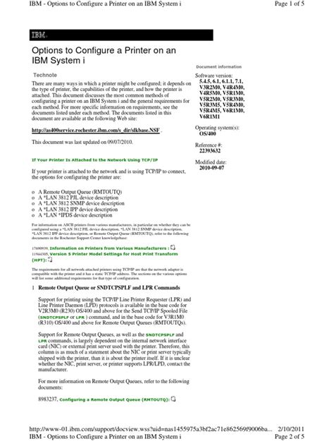 Configure Printer As400 Network Interface Controller Ibm System I