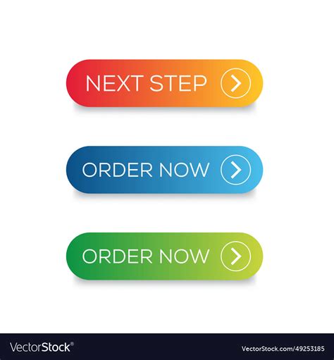 Next Step Button Set Or Next Step Web Button Set Vector Image