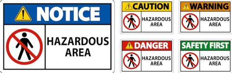 Premium Vector Danger Sign Hazardous Area Sign On White Background