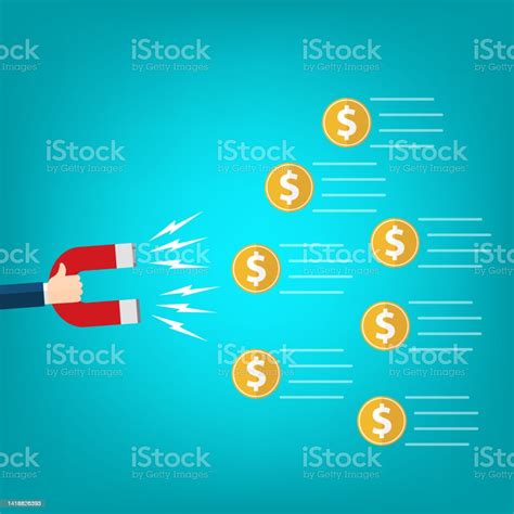 큰 자석을 들고 돈을 유치하는 사업가 투자 유치 개념 벡터 일러스트 레이 션 개념에 대한 스톡 벡터 아트 및 기타 이미지 개념 결심 결정 Istock