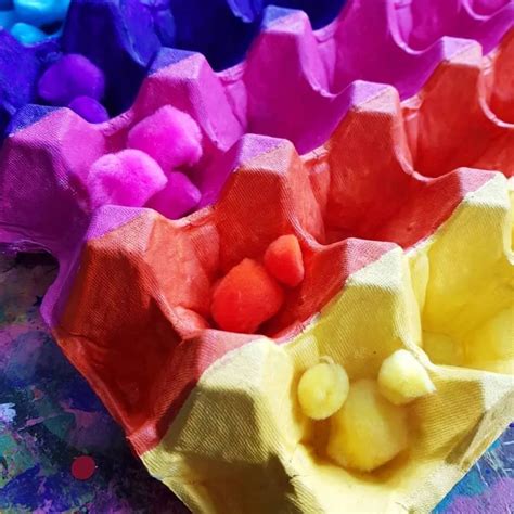 Pom Pom Colour Sorting With Recycled Cardboard Artofit