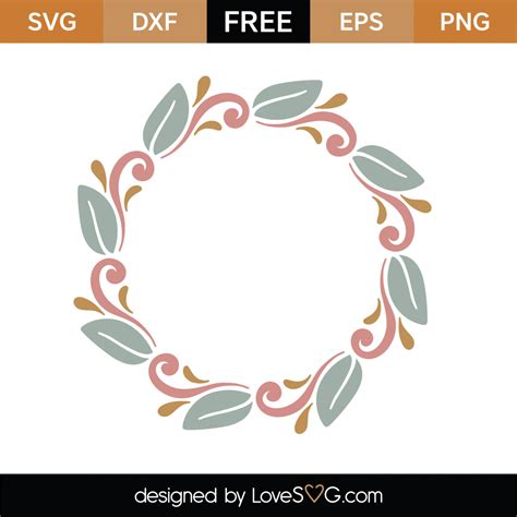 Free Floral Monogram Frame SVG Cut File Lovesvg