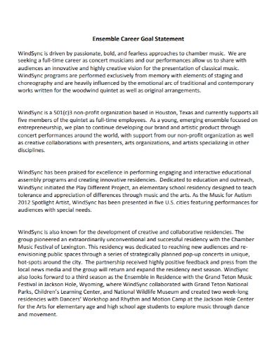 Free 10 Career Goal Statement Samples In Pdf Doc