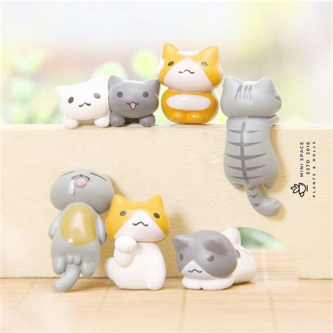 ตุ๊กตาแมวน้อยน่ารัก 6 แบบ ตุ๊กตาจิ๋วตกแต่งกระถางต้นไม้ เลือกแบบ