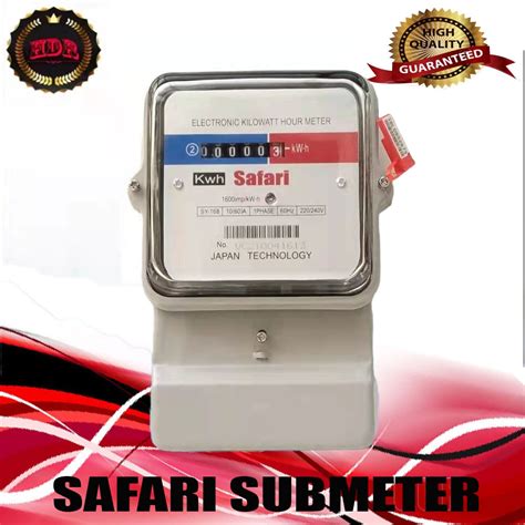 Safari SY Electric Sub Meter Digital Kilo Watt Hours Submeter Glass Type Amperes V