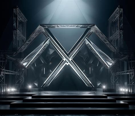 Premium Ai Image Iron Structure Photography Metal Stage Style