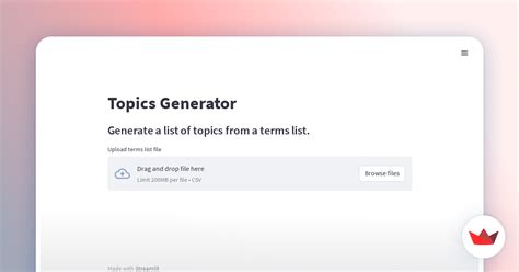 Topics Generator · Streamlit