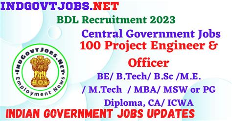 Bdl Recruitment 2023 119 Graduate And Technician Apprentice Posts Apply