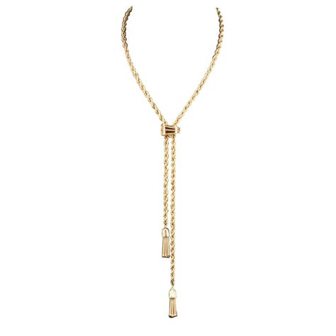 Minimalist Rope Style Bridal Gold Necklace 18k Yellow Gold For Sale At