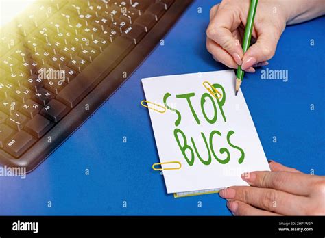 Writing Displaying Text Stop Bugs Business Approach Get Rid An Insect Or Similar Small Creature
