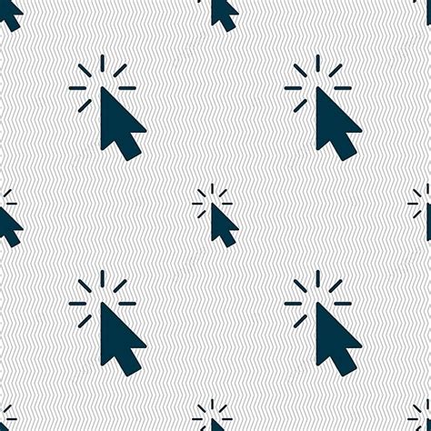 Seamless Vector Pattern Of Cursor Icon Sign With Geometric Texture