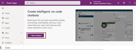 create your own chatbot in powerapps step by step global sharepoint
