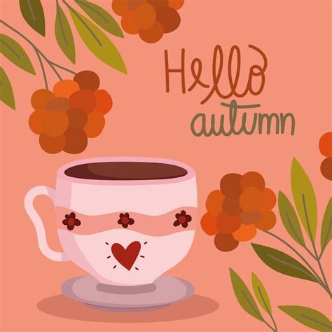 Premium Vector Hello Autumn Card