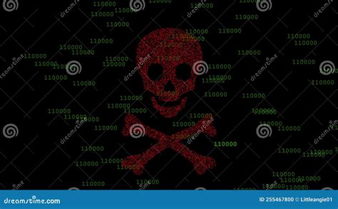 Ransomware Hacker Cyber Attack On Computer Animation Concept Stock