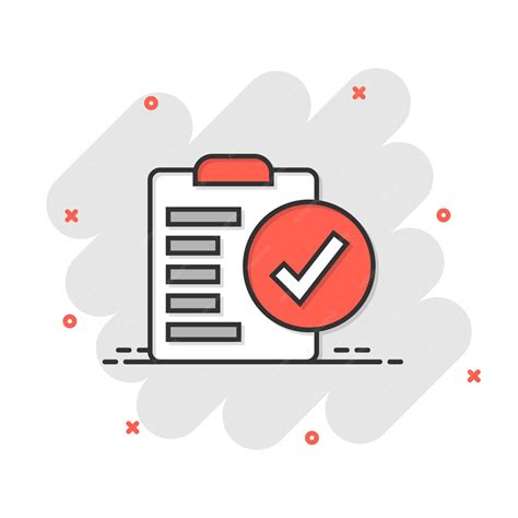 Premium Vector Document Checkbox Icon In Flat Style Test Vector Illustration On White Isolated