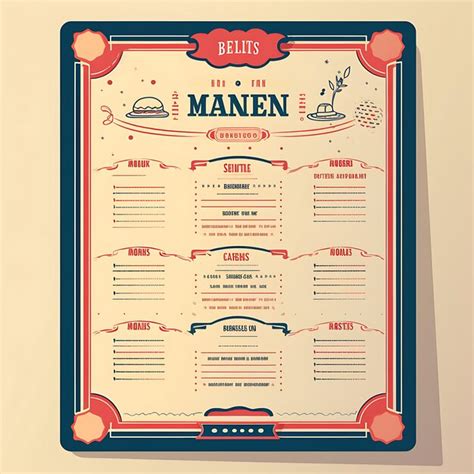 Premium Photo A Set Of Menu Layout 2d Design With Vintage Style Frame