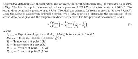 Solved Between Two Data Points On The Saturation Line For