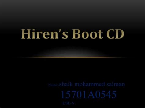 Hiren Boot Cd Pptx