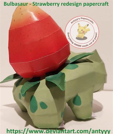 Bulbasaur Strawberry Redesign Built Papercraft By Antyyy Antyyys