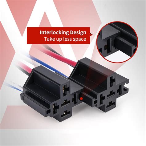 Apiele Relé De 4 Pines 12v 40a Relé Con Fusible De 30 A Relé Fusionado