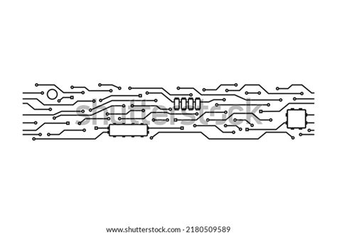 Technology Banner Circuit Board Repeating Pattern Stock Vector Royalty