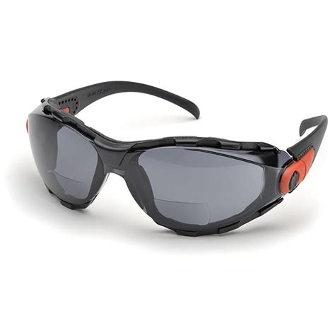 Elvex Go Specs Bifocal Safety Glasses Black Frame Foam Seal Gray Af