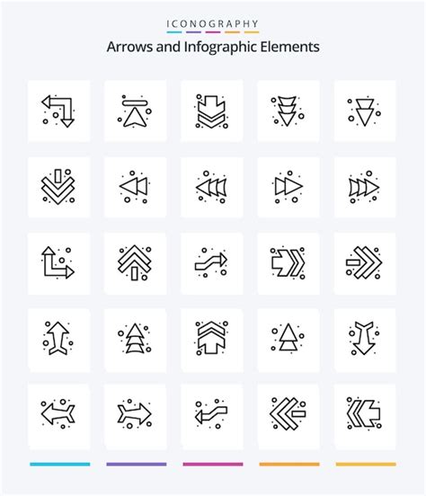 Free Vector Creative Arrow 25 Outline Icon Pack Such As Arrow Forward