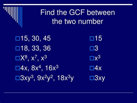 PPT GCF Factoring PowerPoint Presentation Free Download ID 6905299
