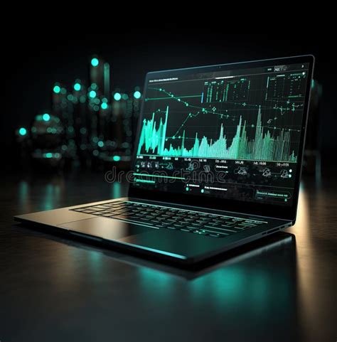 Application Of Laptop With Business Graph Analytical Data Trend