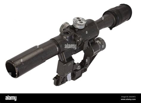 Pso Soviet Sniper Scope For Svd Sniper Rifle Isolated On White Background Inscriptions In