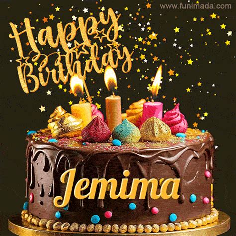 Birthday Animation For Jemima With Chocolate B Day Cake Download On