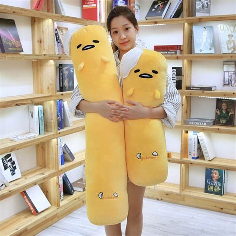 Cute Long Gudetama Lazy Egg Stuffed Pillow Plushie Kawaii Fashion